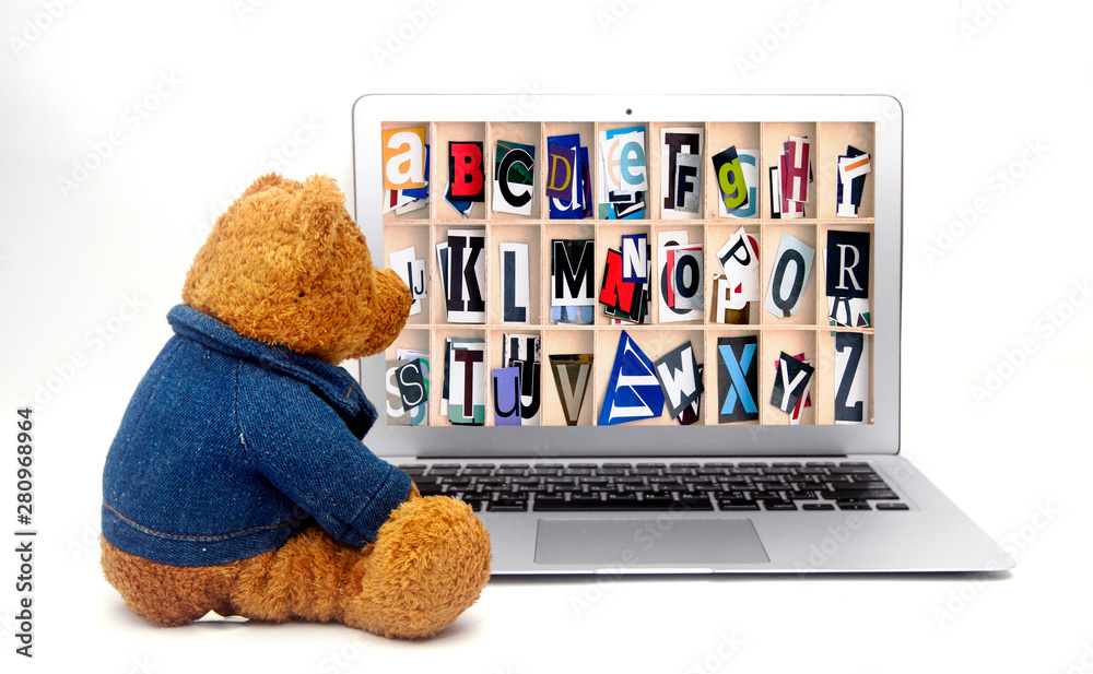 teddy learns the alphabet Stock Photo | Adobe Stock