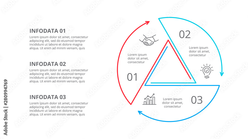 Thin line cycle infographic with arrows. Modern concept design template ...