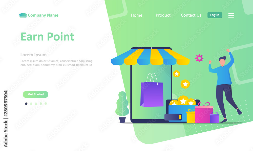 Earn Point concept, Loyalty program and get rewards, Suitable for web ...