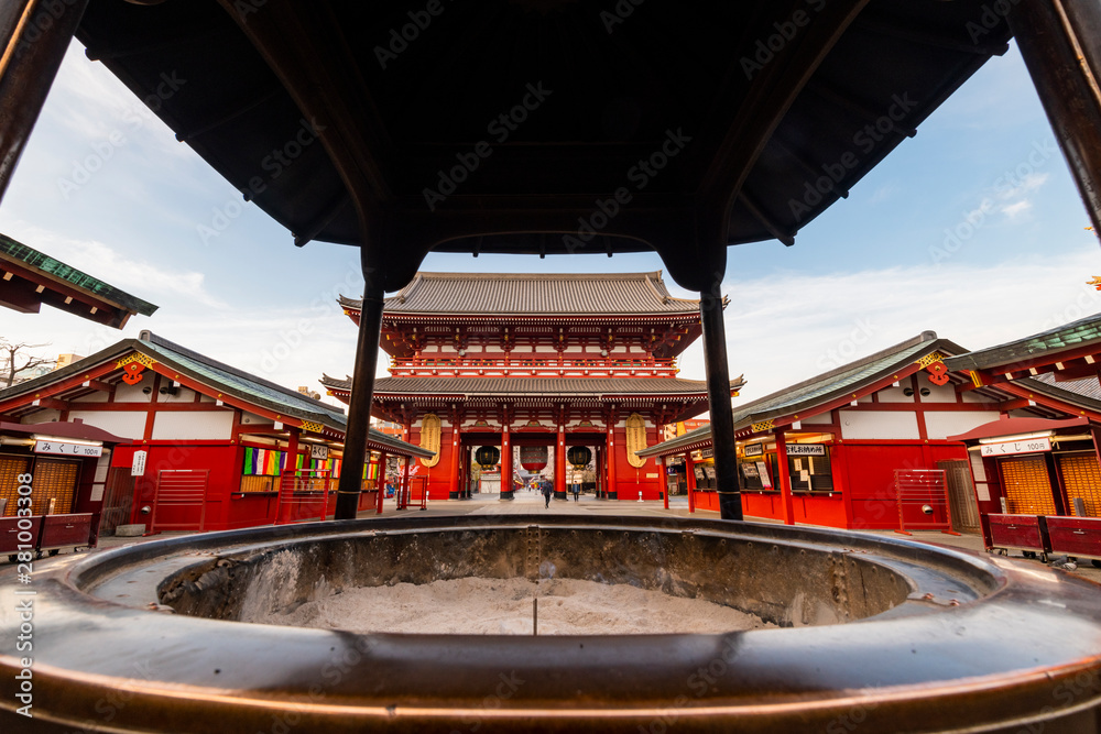 Sensoji Temple in Cherry blossom season, Tokyo, Japan Stock Photo ...