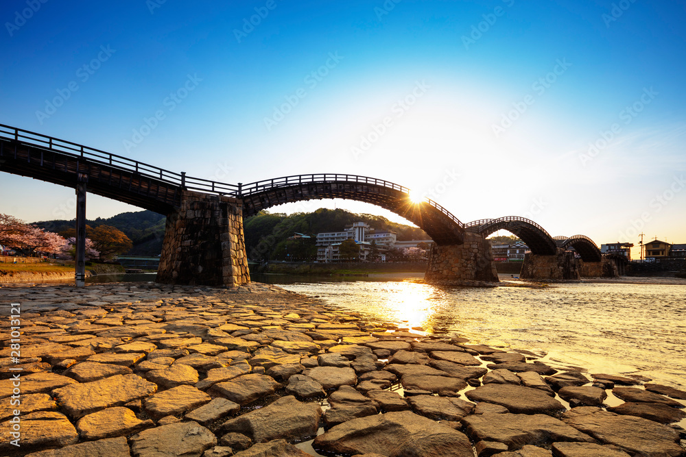 Kintaikyo five arched bridge, Iwakuni, Yamaguchi Prefecture, Honshu ...