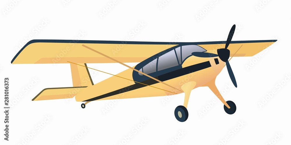 isolated illustration of a small airplane, vector drawing Stock Vector ...