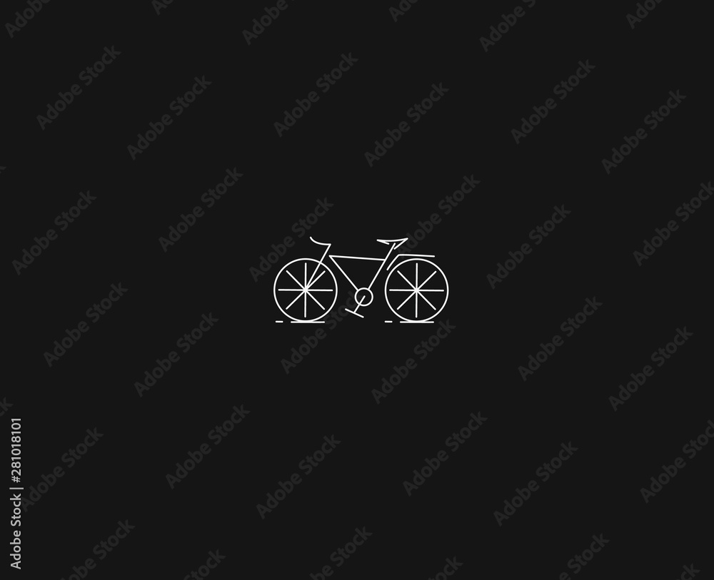 Modern Cycling Flat Line Art drawing, Vector Illustration. Stock Vector ...