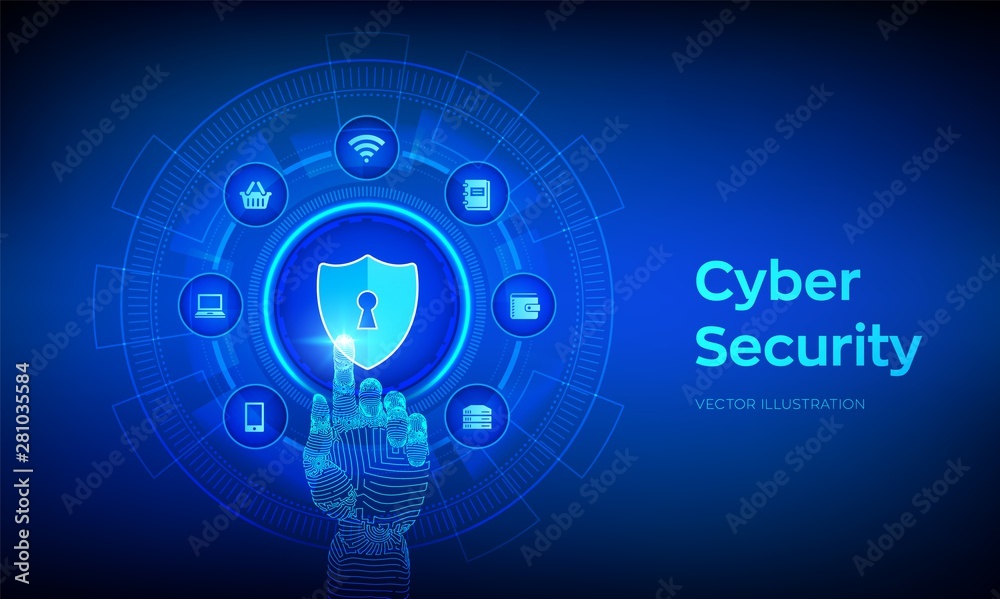 Cyber Security. Data protection business concept on virtual screen ...