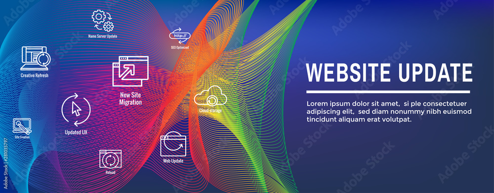 Website Update Icon Set with Web Header Banner Stock Vector | Adobe Stock