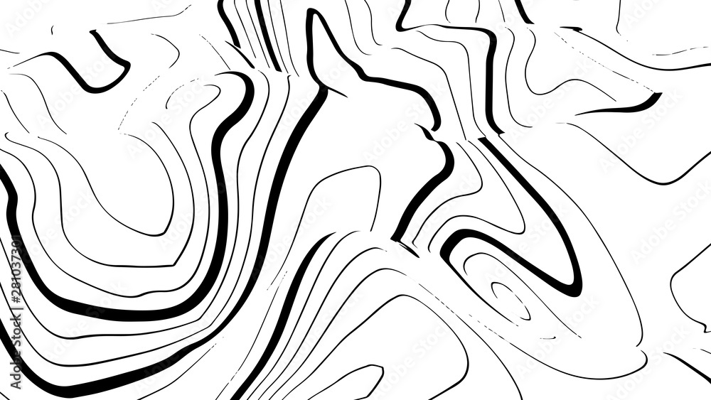 Topographic map wave. Horizontal lines stripes pattern or background ...