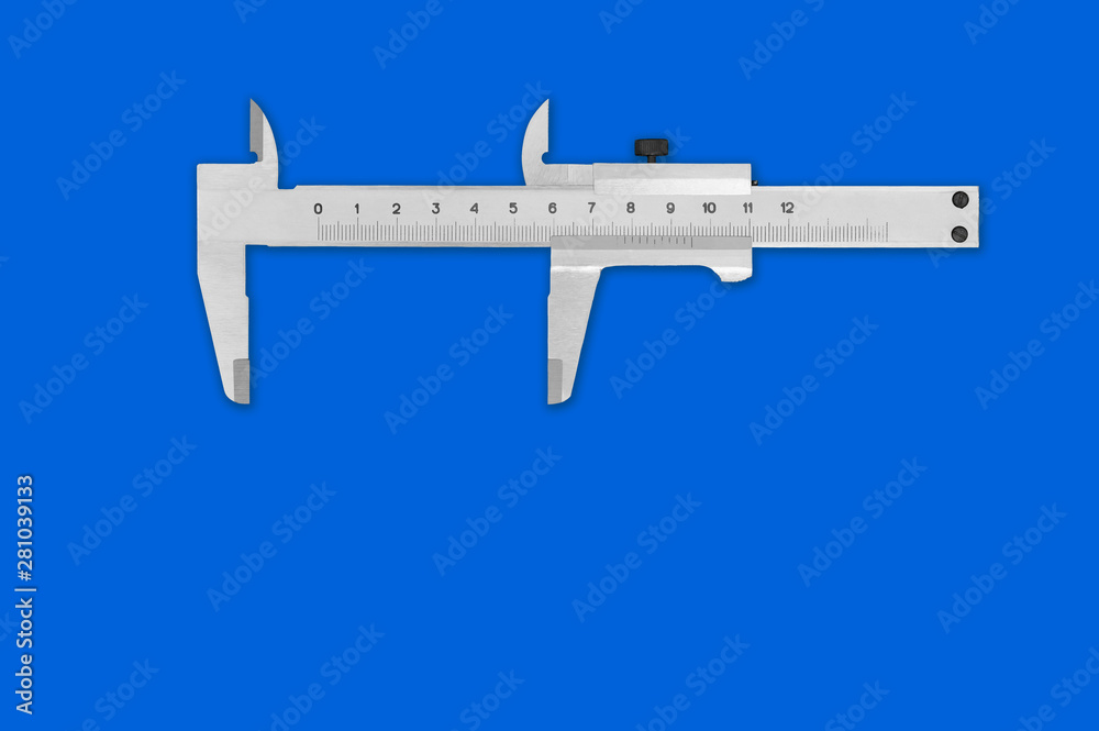 caliper in full size on blue background, Caliper is horizontal ภาพถ่าย ...