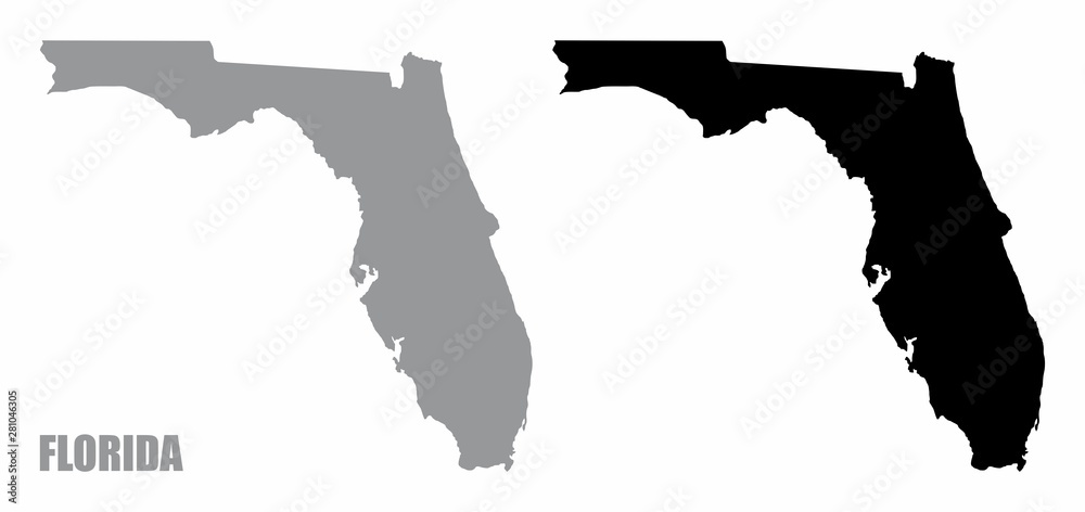 Florida silhouette maps Stock Vector | Adobe Stock