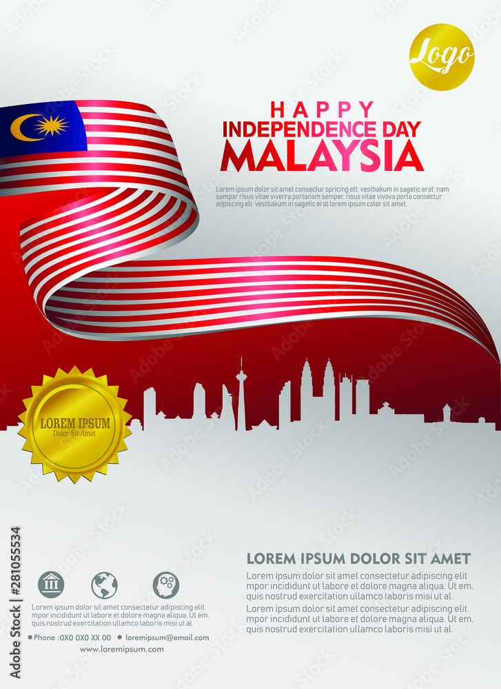 Independence Day Malaysia background template for a poster leaflet ...
