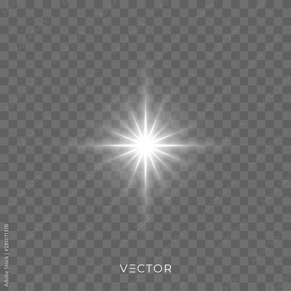 Star light flash, bright sparkle rays and Christmas shiny glitter ...