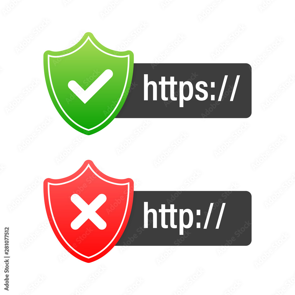 http and https protocols on shield Stock Vector | Adobe Stock