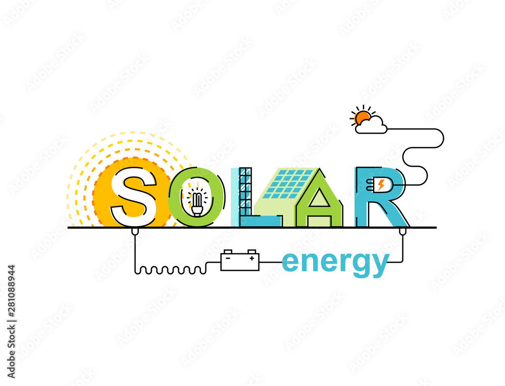Solar Energy Word Line Design Environment Protection Energy Saving ...