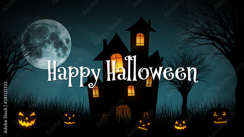Haunted House Title Stock Template | Adobe Stock