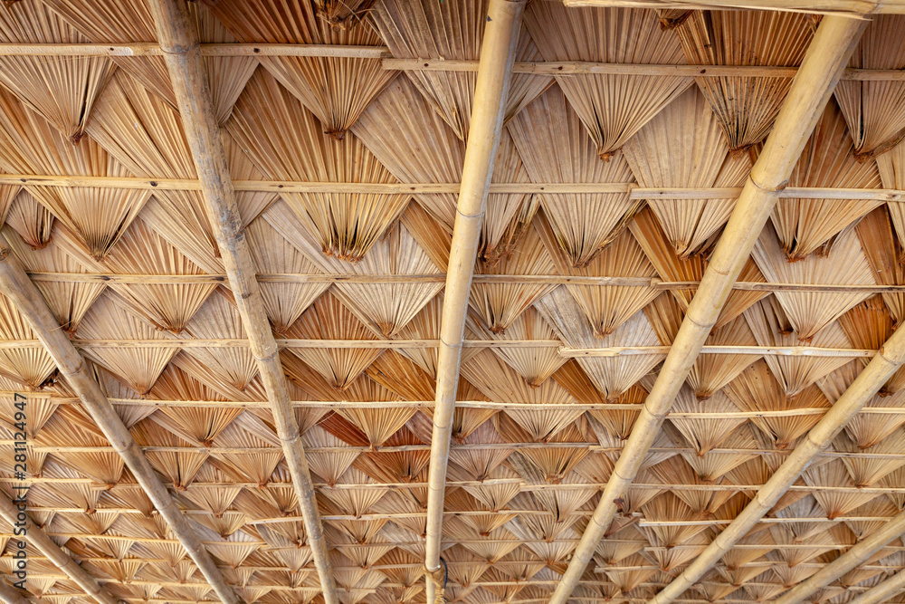 Structure of bamboo huts. Bamboo hut. Bamboo huts for living. The part ...