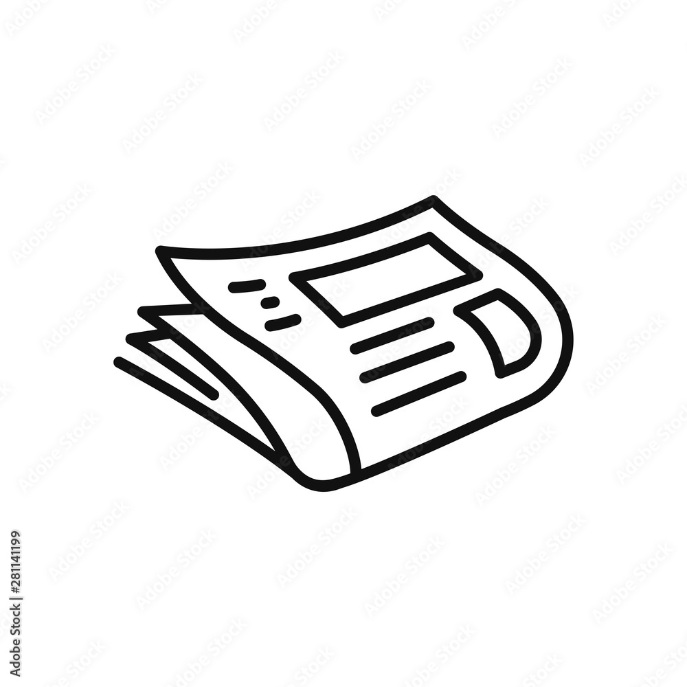 Newspaper vector icon in modern design style for web site and mobile ...