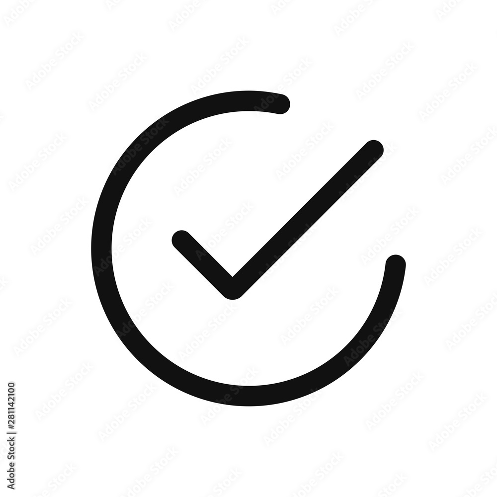 Checked icon vector. Simple checked sign in modern design style for web ...