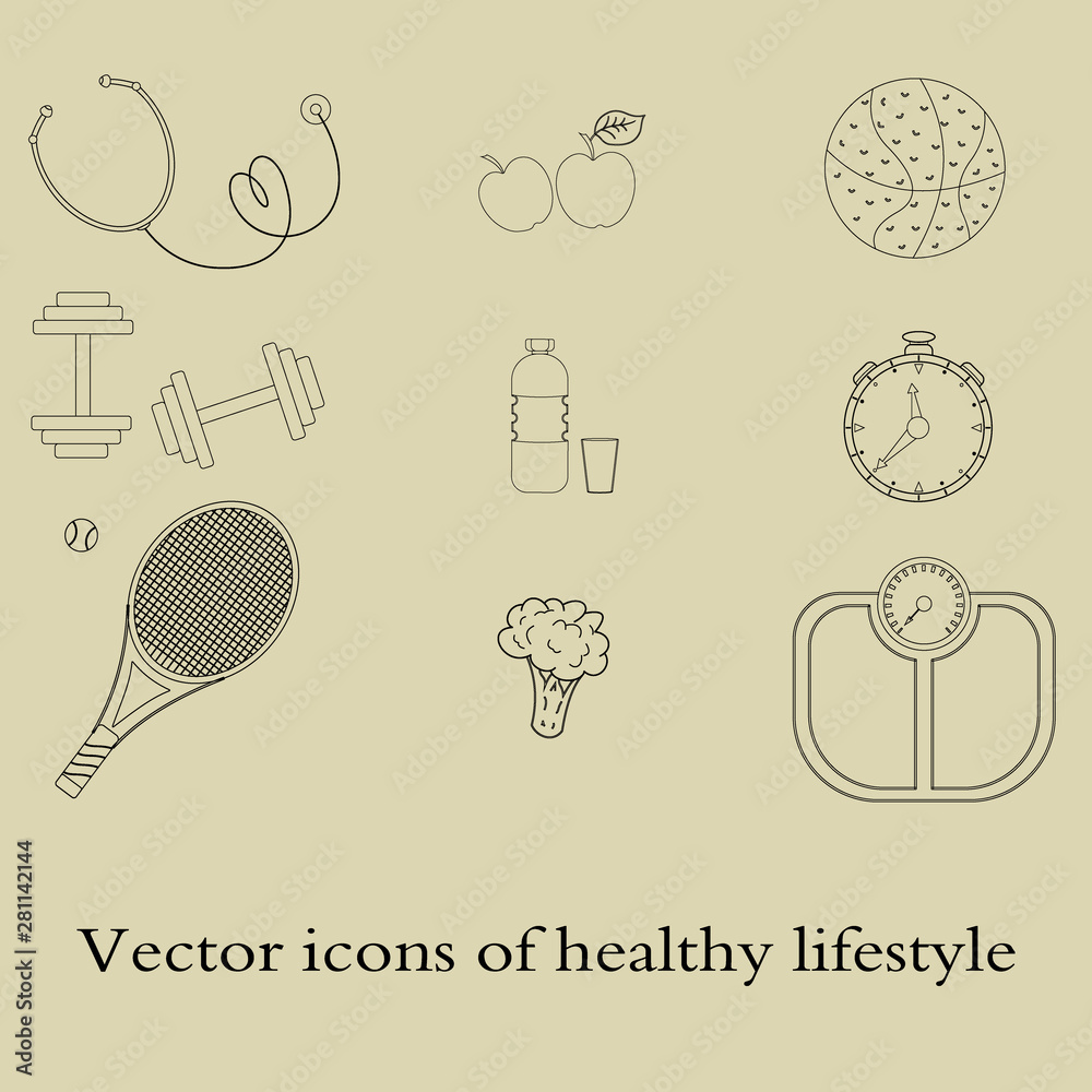 The day of the doctor. A set of flat icons, vector illustrations on the ...