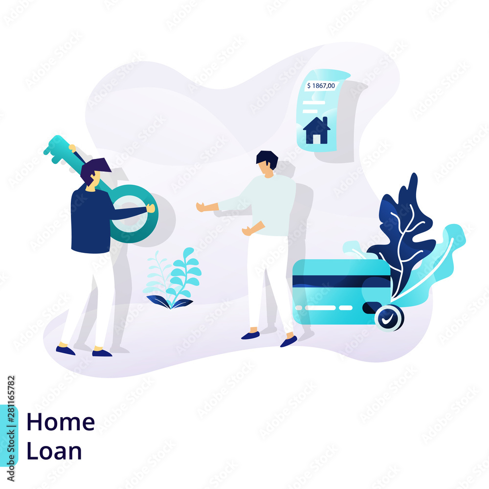 Landing page template of Home Loan. Modern flat design concept of ...