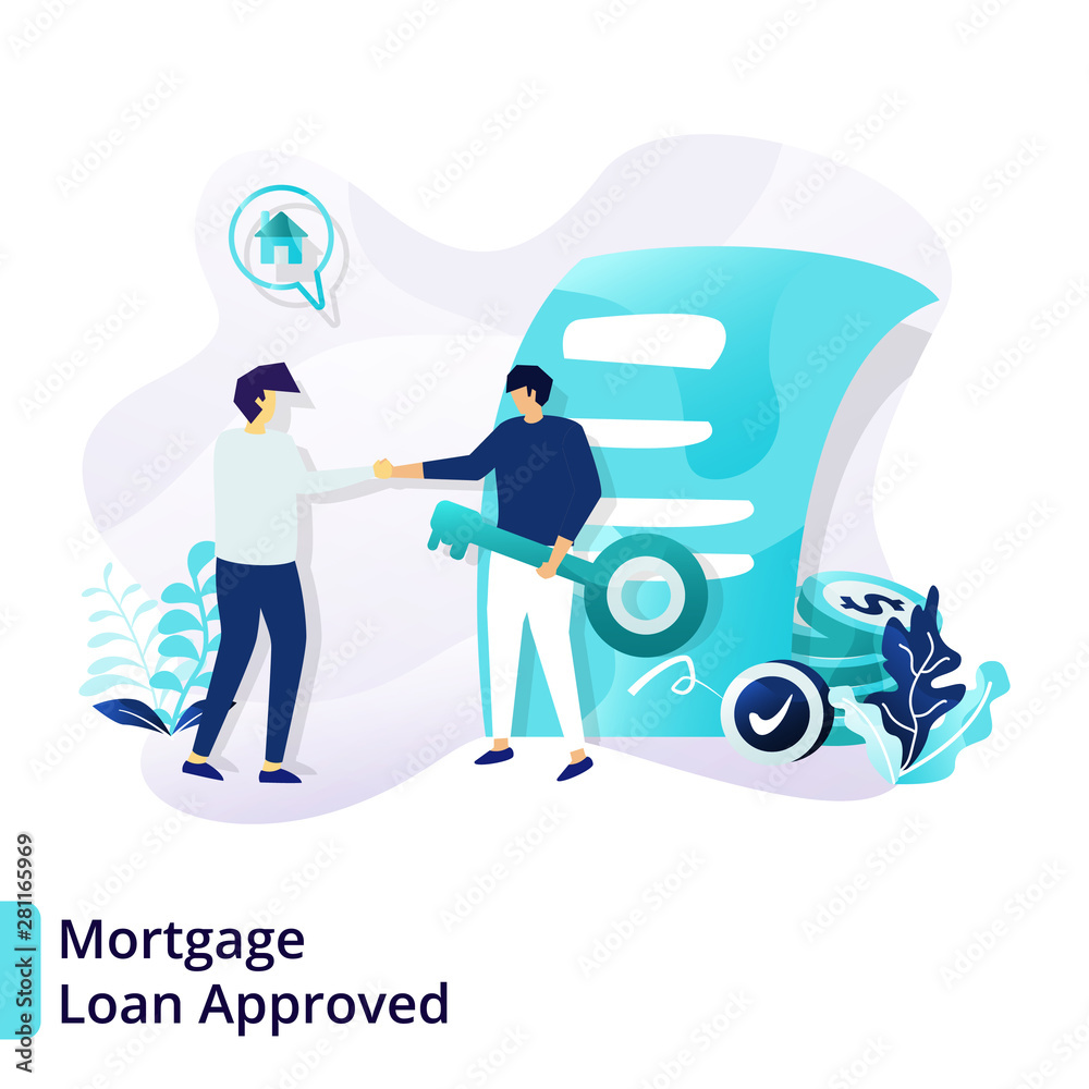 Landing page template of Mortgage Loan Approved. Modern flat design ...