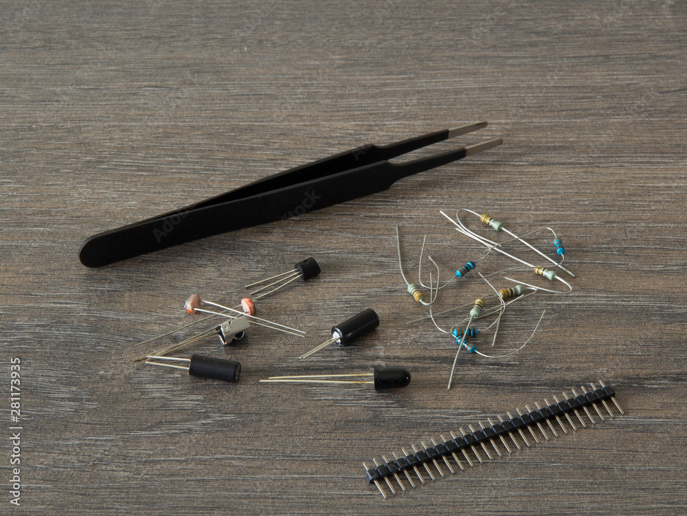 Mounting legs, resistors, temperature sensors and tilt sensor with ...