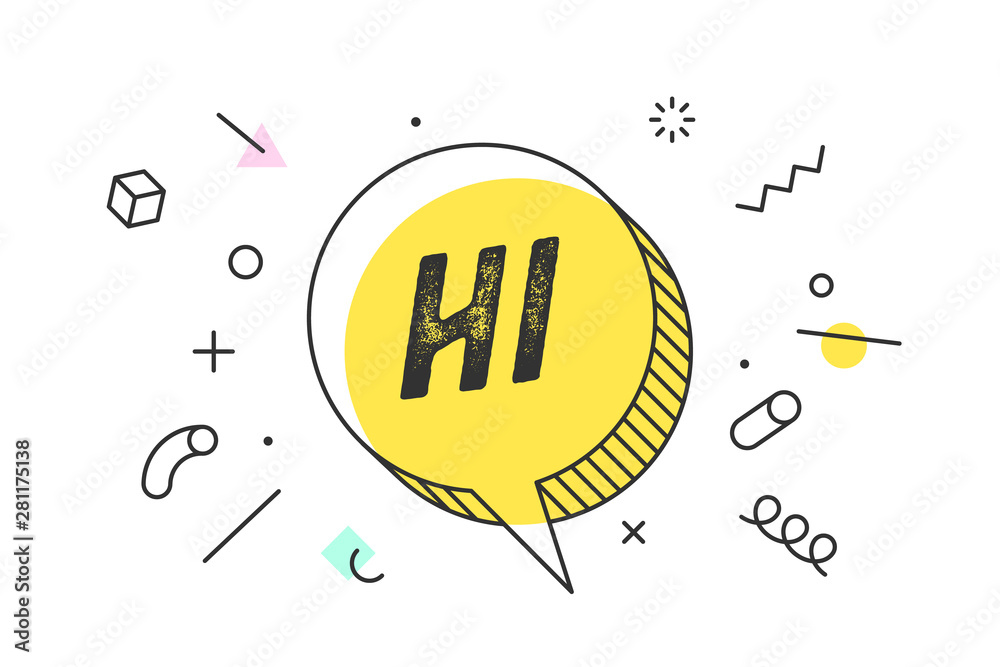 HI. Banner, speech bubble, poster and sticker concept Stock Vector ...