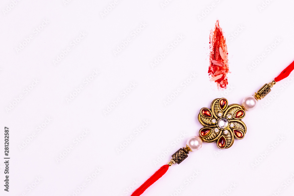 Raksha Bandhan - Beautiful Rakhi with creative kumkum and rice grain ...