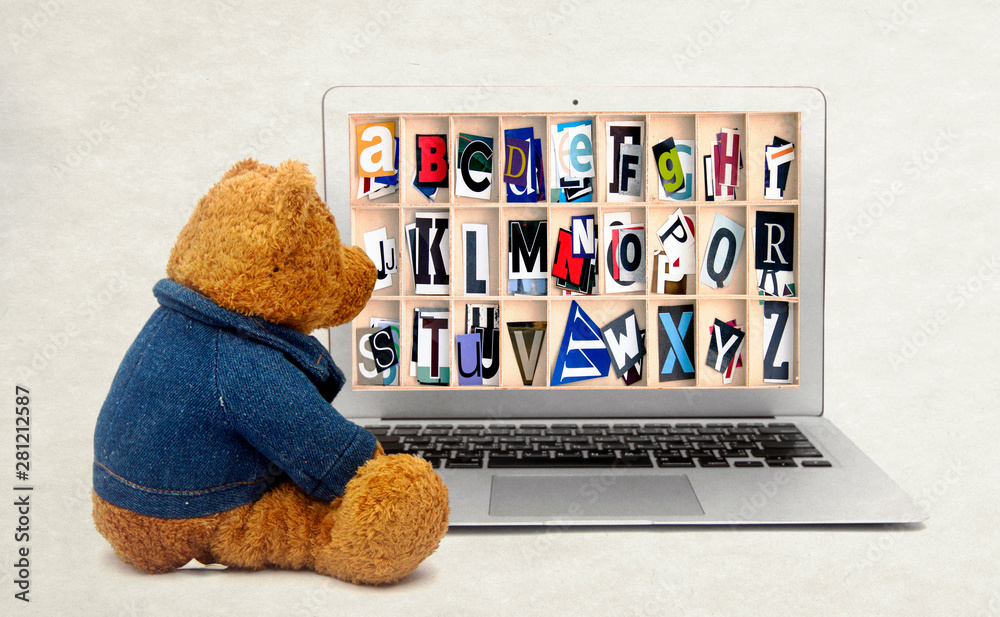 teddy learns the alphabet Stock Photo | Adobe Stock
