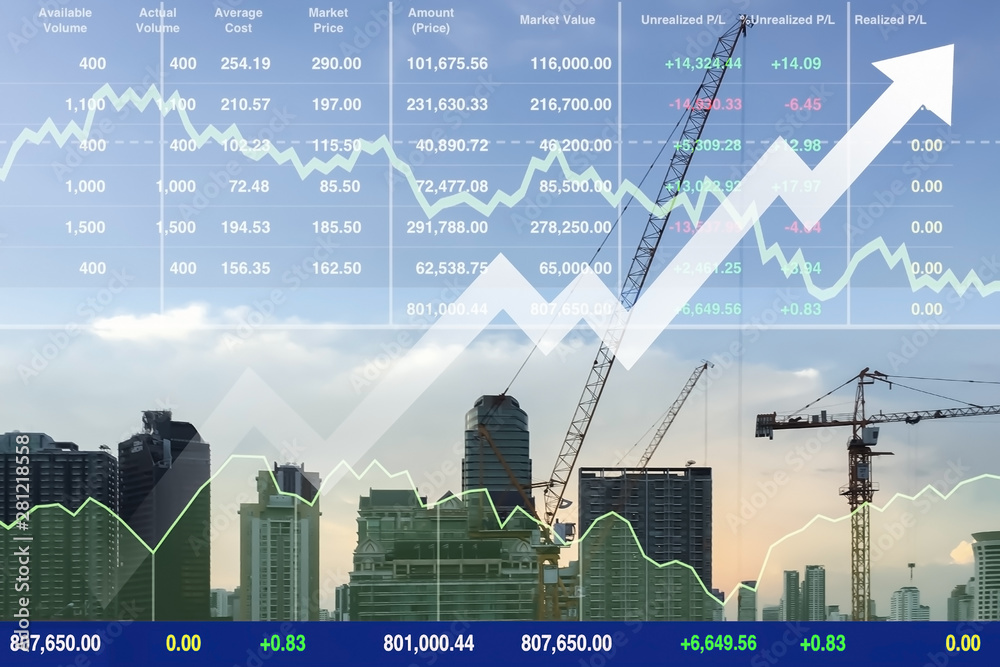 Stock financial index of successful investment on property real estate ...