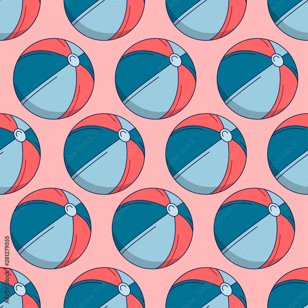 Inflatable ball minimal pattern - vector simple texture. Sport ...