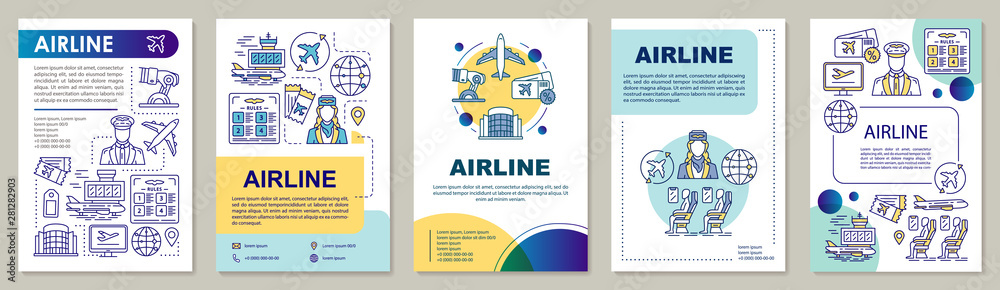 Airline brochure template layout. Air transport services. Flyer ...