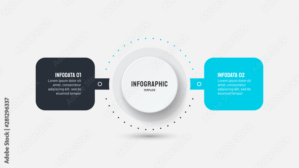 Vector infographic design layout with 2 options, steps or process ...