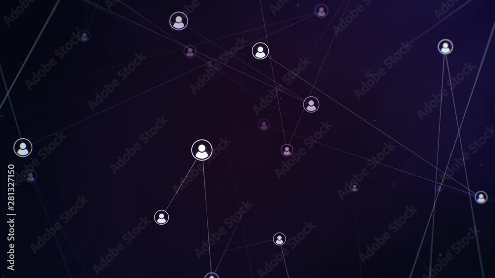 Floating Profile Pictures on Dark Purple Background. Seamlessly looping ...
