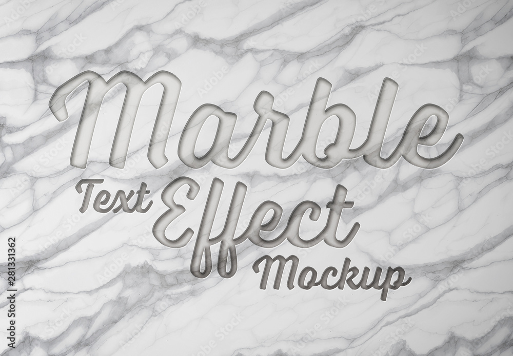 Engraved Marble Text Effect Mockup Stock Template | Adobe Stock