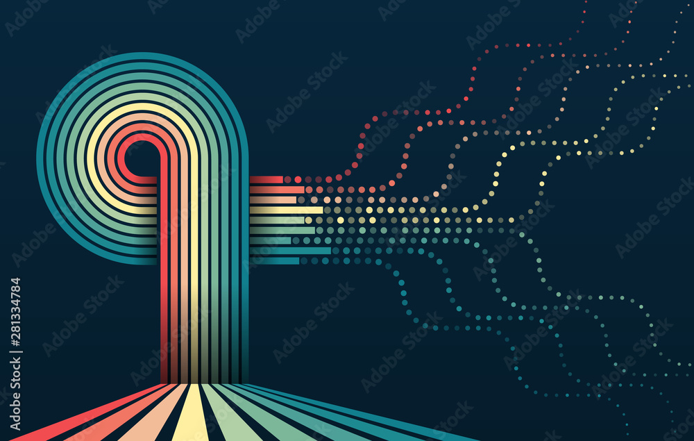 Big data visualization. Information analytics concept. Abstract stream ...