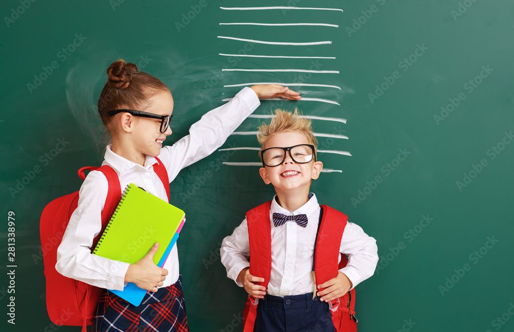 concept of development in education. children boy and girl students ...