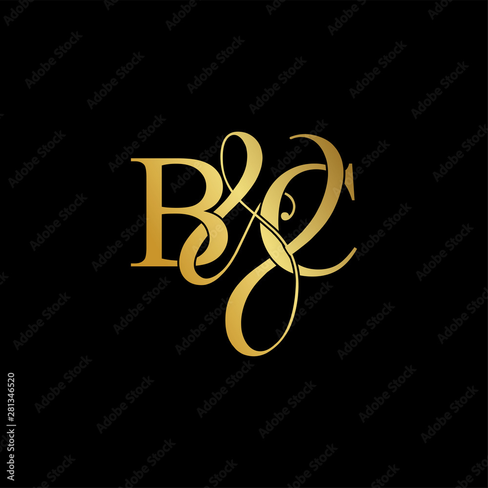 Initial letter B & C BC luxury art vector mark logo, gold color on ...