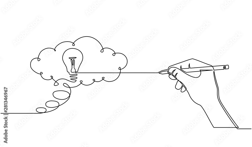 Continuous line drawing of express idea in speech bubbles. price tags ...