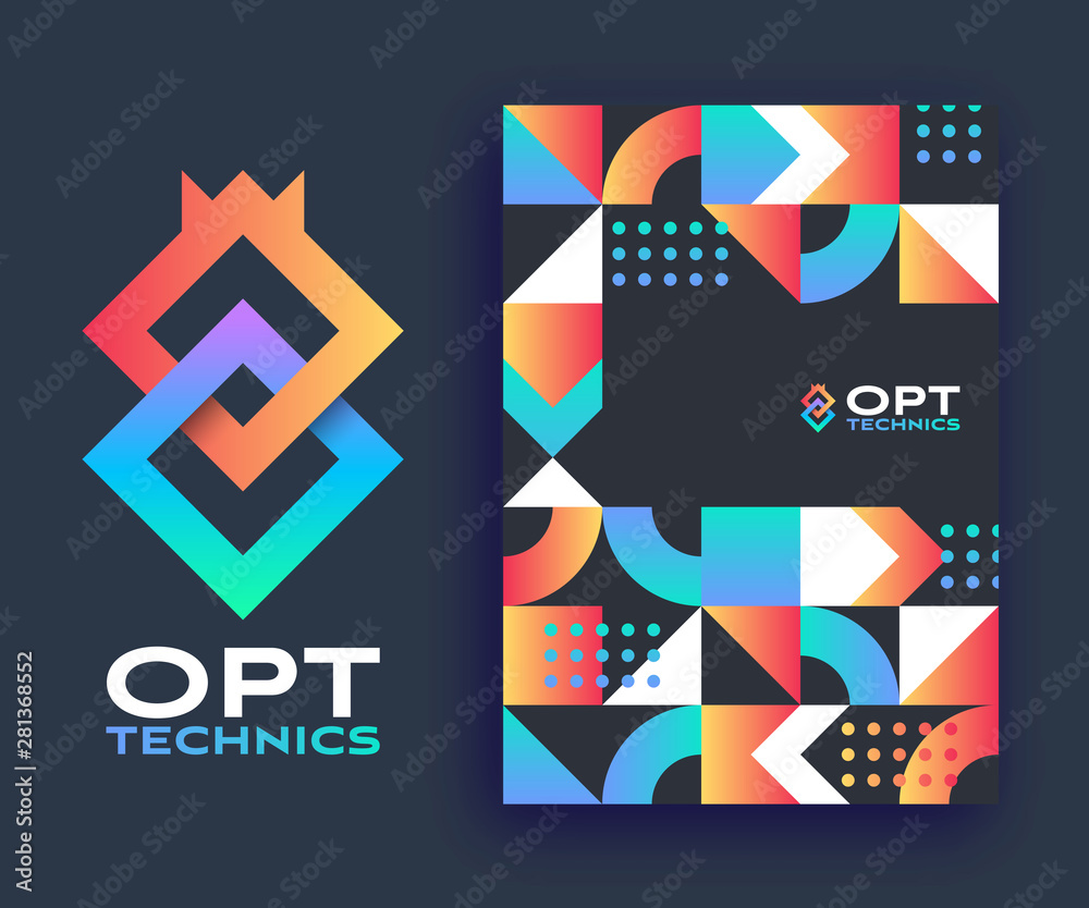 Abstract symbol and poster design, identity modern vector vertical A4 ...