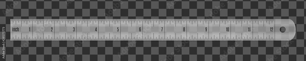 Engineer or architect plastic drafting ruler with an imperial units ...