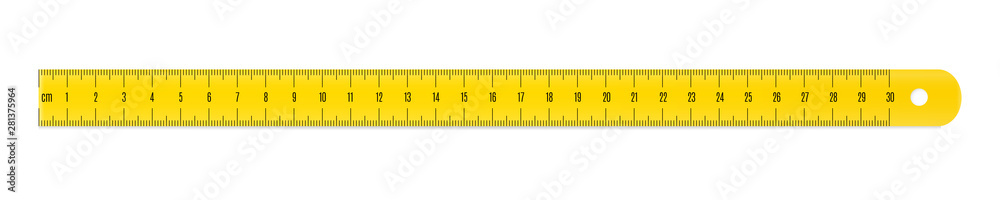 Engineer or architect plastic drafting ruler with a metric units scale ...