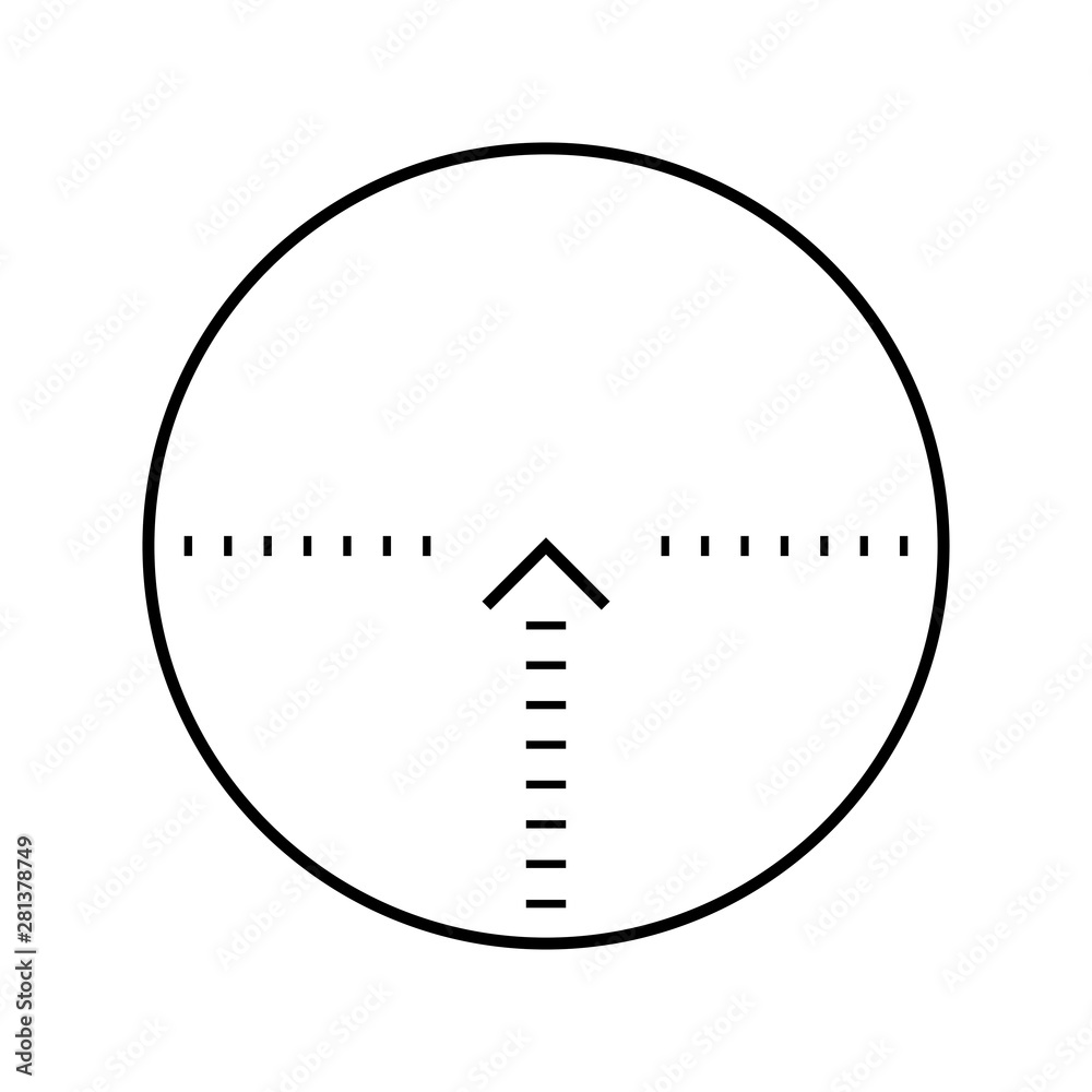 Sniper rifle aim isolated on white. Crosshair target choose destination ...
