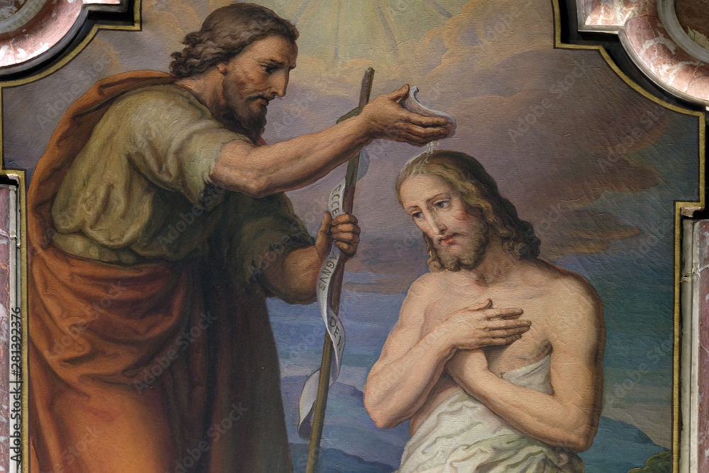 Photo & Art Print Baptism of the Lord, altarpiece in the Saint John the ...
