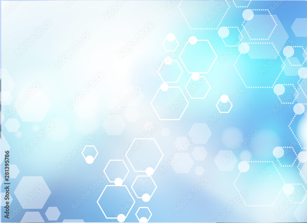 Hospital blurred background. Medical backdrop with molecules. Blur ...