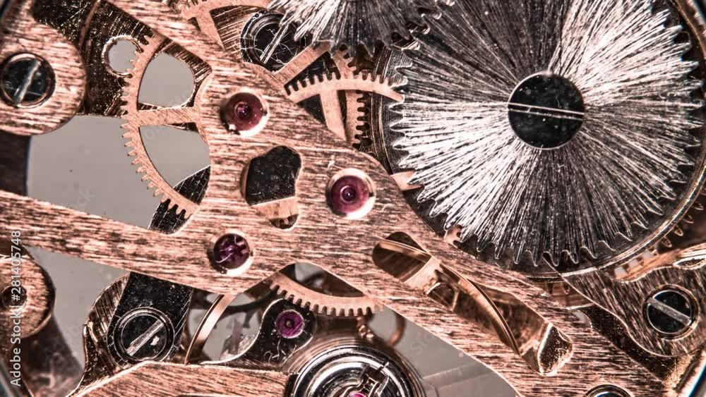 Motion control timelapse of a vintage pocket watch with visible ...