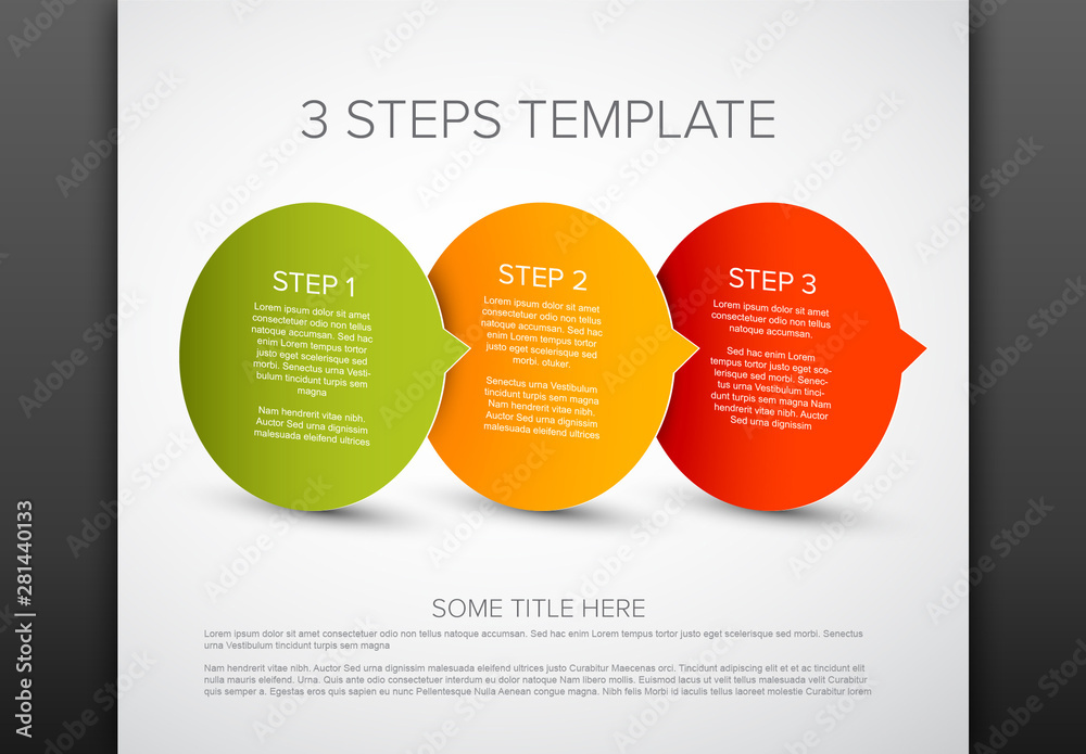 3 Step Instructional Info Chart Layout Stock Template | Adobe Stock