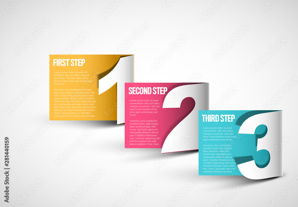 3 Step Info Chart Layout Stock Template | Adobe Stock