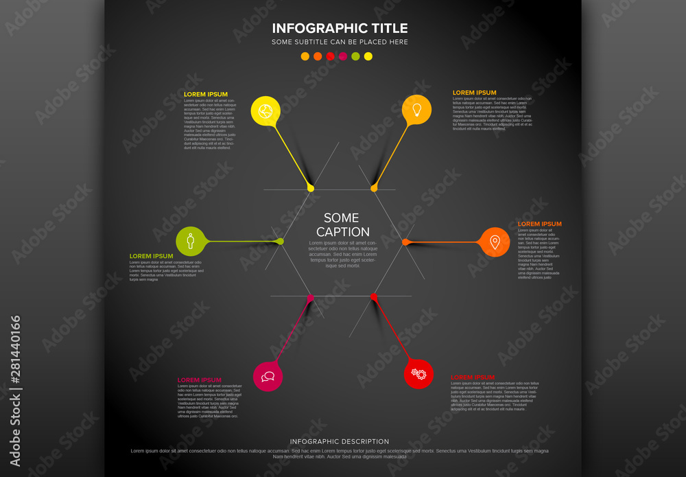 Info Chart Layout with Hexagon Highlight Points Stock Template | Adobe ...