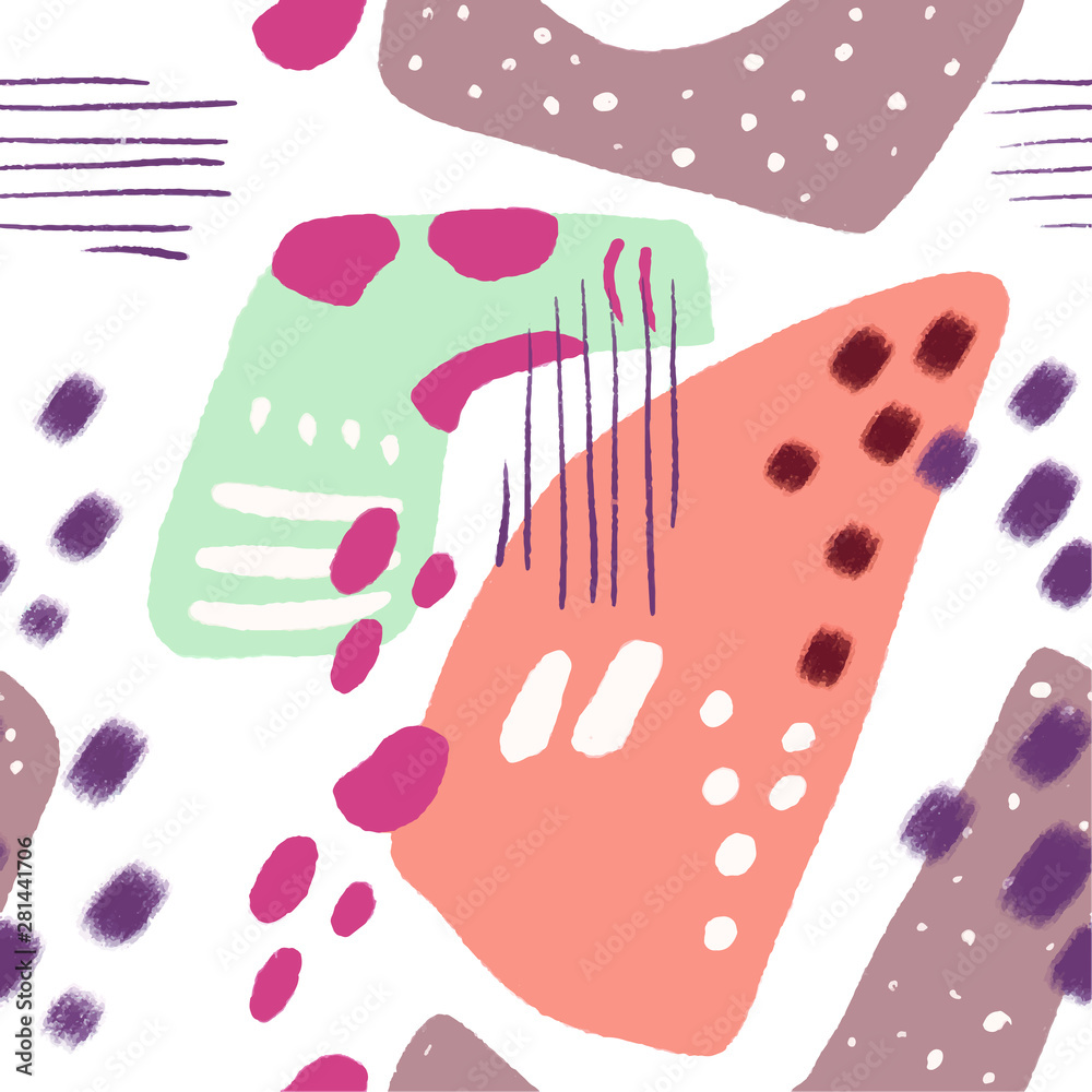 Vector illustration of a seamless abstract pattern in spring for ...