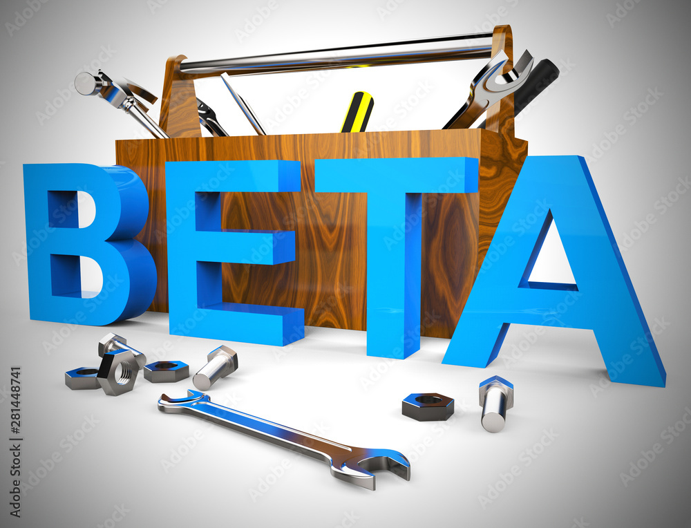 Beta version concept icon used for demos or test software - 3d ...