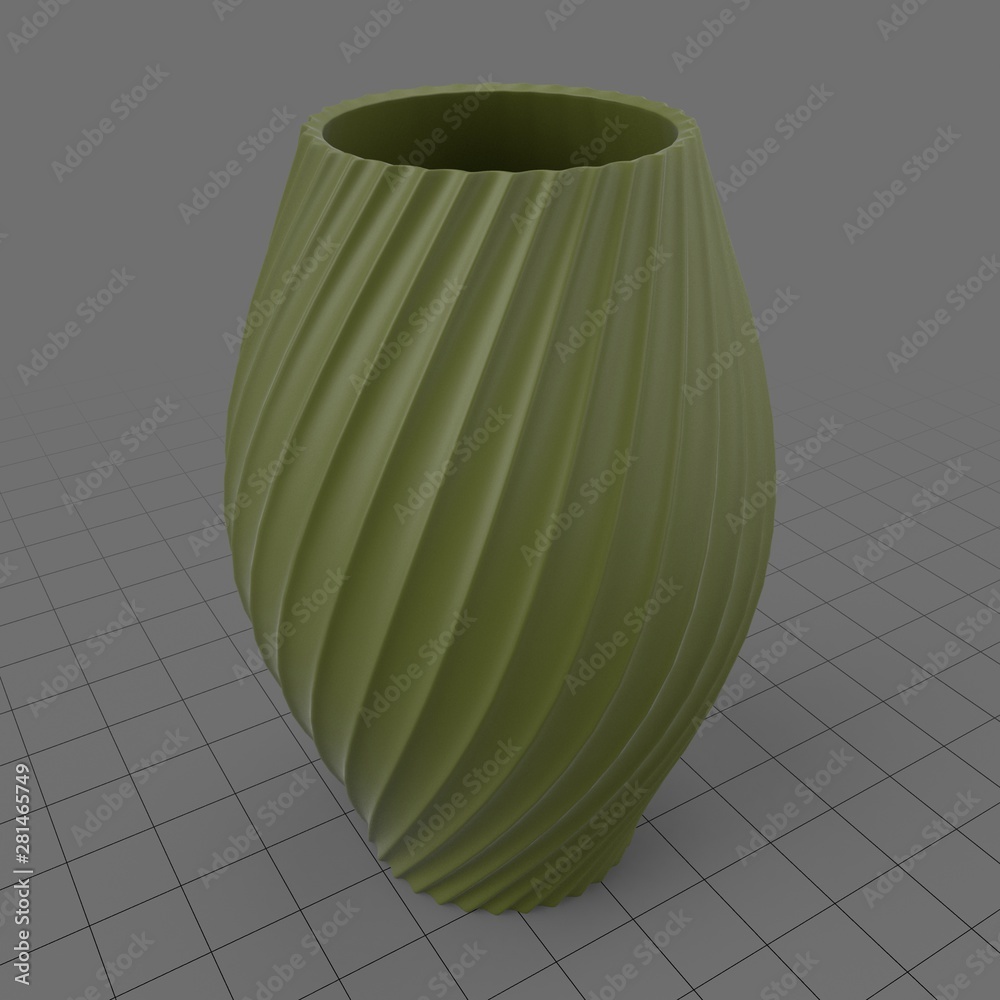 Modern twisted vase Stock 3D asset | Adobe Stock
